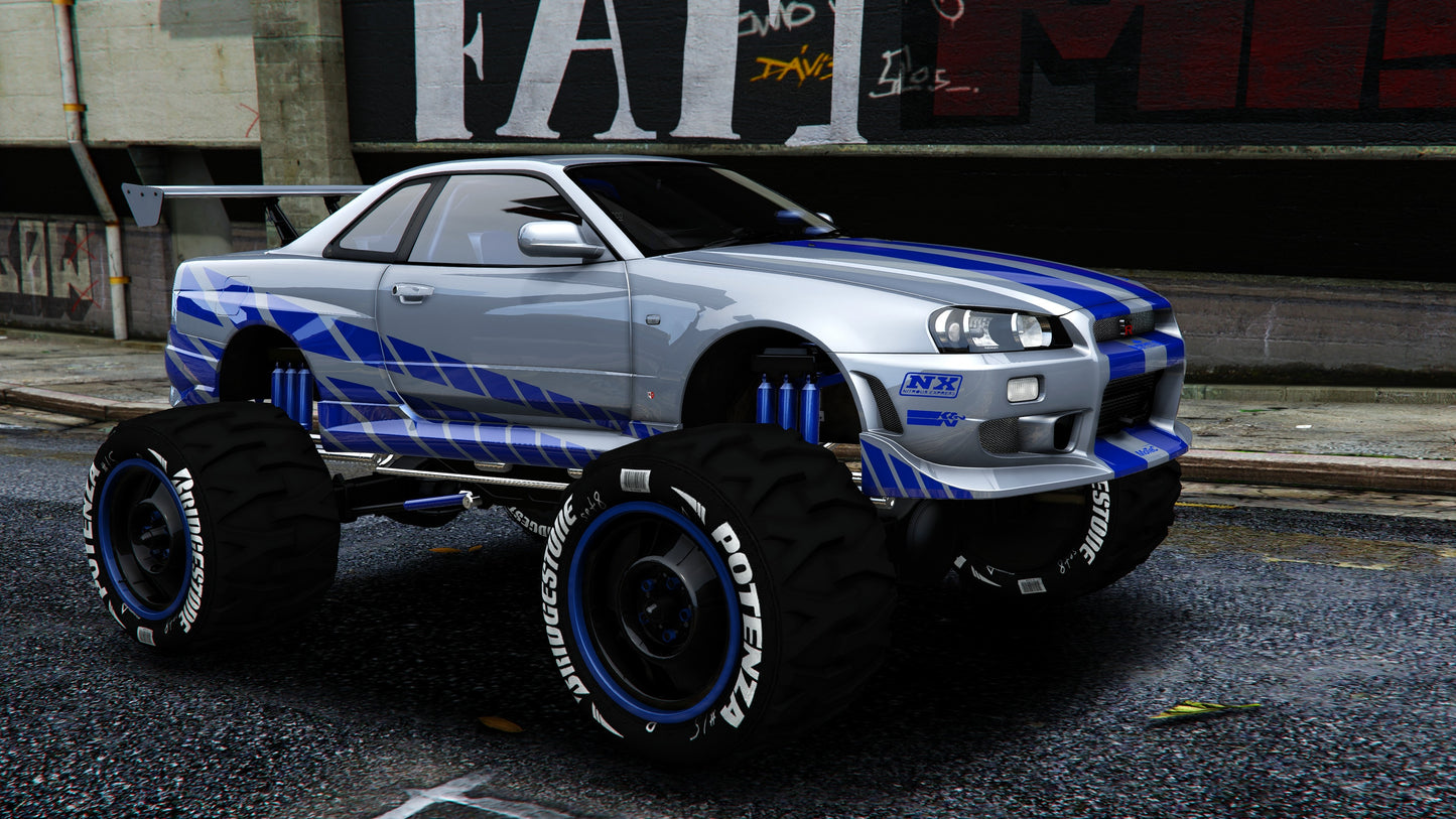 Nissan Skyline R34 Monster Truck | Rmod Customs – Gorilla Cars & MLO