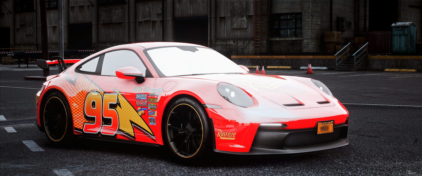 Porshce 911 GT3 RS Lightning McQueen Edition | Cisco – Gorilla Cars & MLO