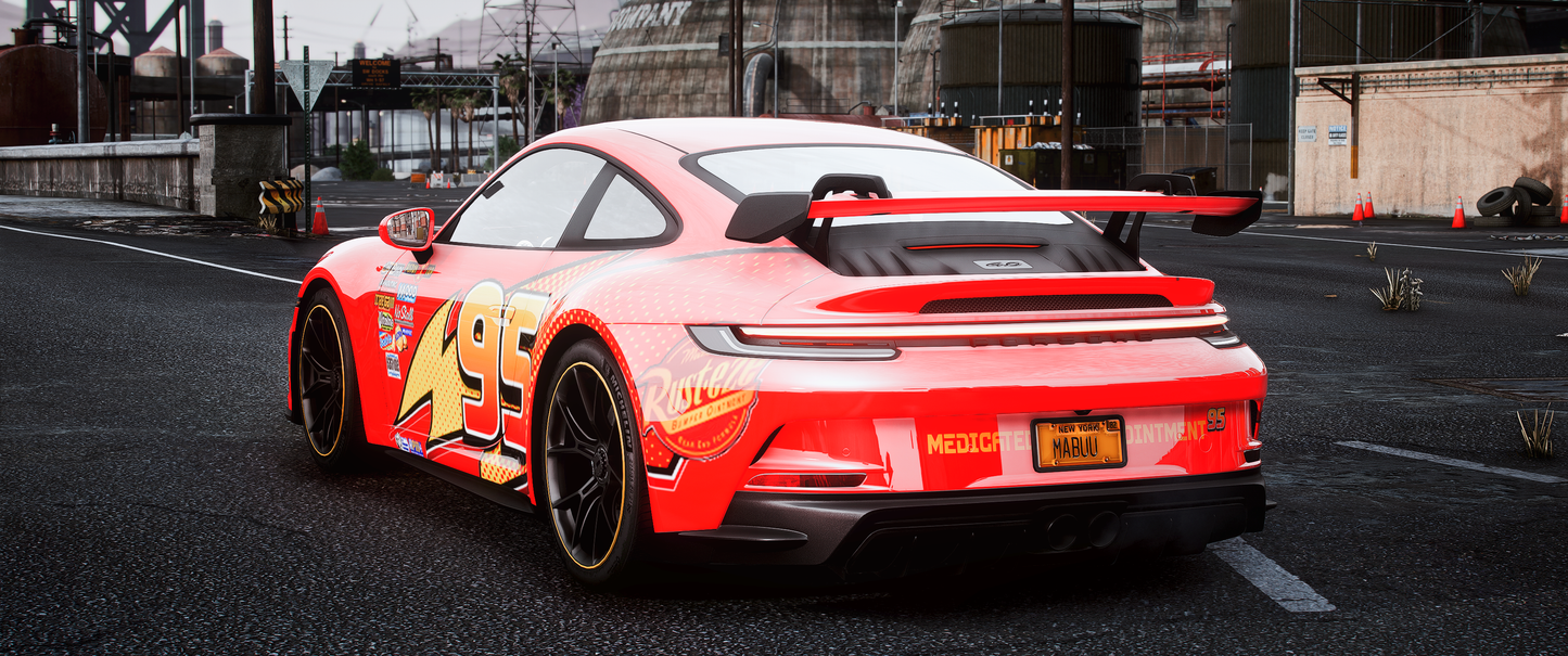 Porshce 911 GT3 RS Lightning McQueen Edition | Cisco – Gorilla Cars & MLO