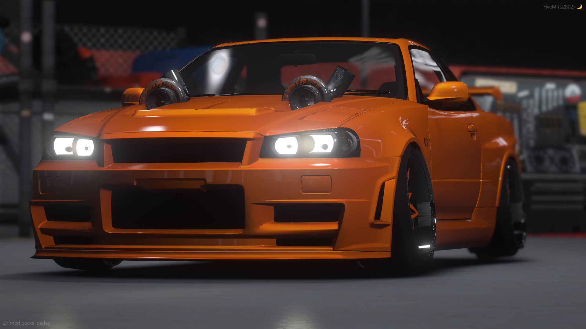 Nissan Skyline R34 Hood Twin Turbo Stanced | Tora – Gorilla Cars & MLO