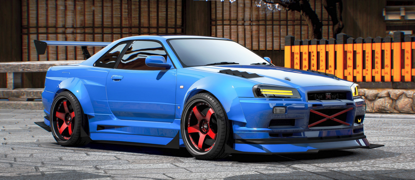Nissan R34 Widebody | WXK Designz – Gorilla Cars & MLO